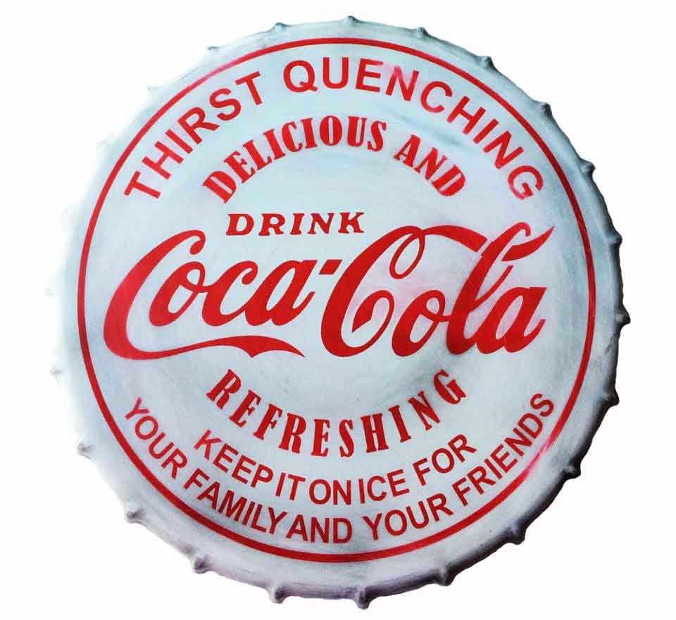 Tampa Decorativa Coca Cola Refreshing Retrô Versare Anos Dourados ...