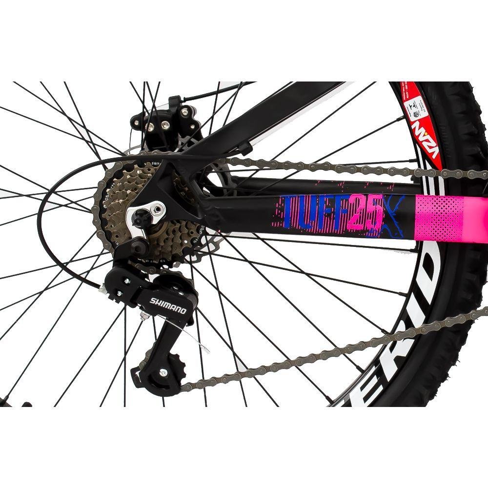 Bicicleta X TUFF25 Freeride Aro 26 Preto Rosa 21V - Viking | MadeiraMadeira