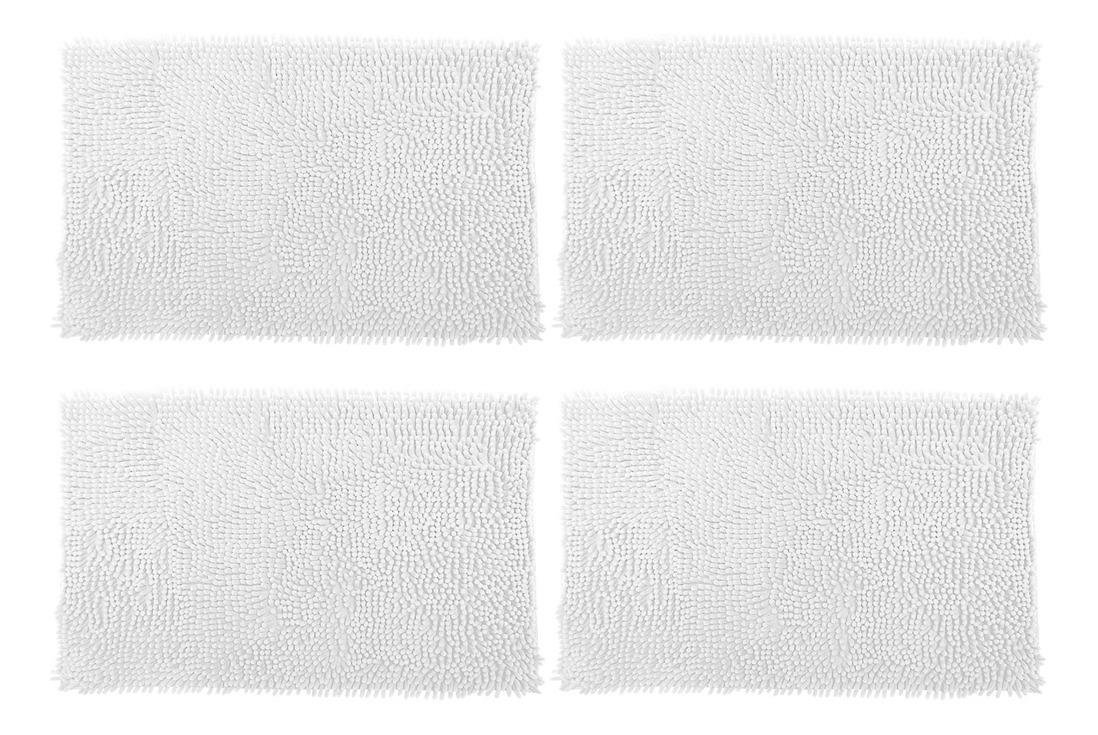 4 Tapete de Banheiro Bolinha 58 X 38cm Antiderrapante Branco ...