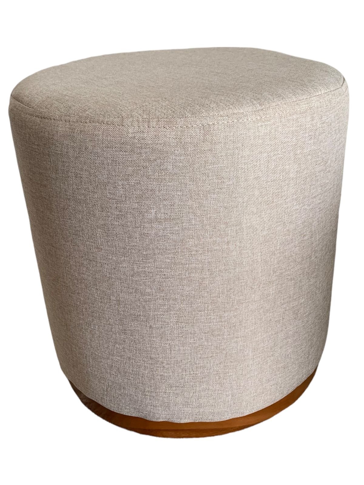 Puff redondo saturno linho bege | MadeiraMadeira