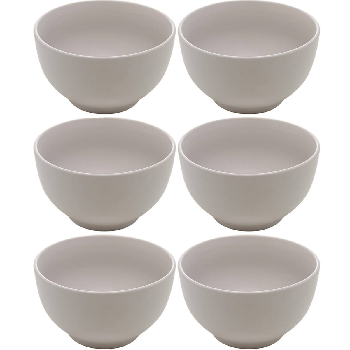 6 Tigelas 680ml Cumbucas Bowls de Cerâmica Lyor Bege Cronus Sobremesa Sopa | MadeiraMadeira