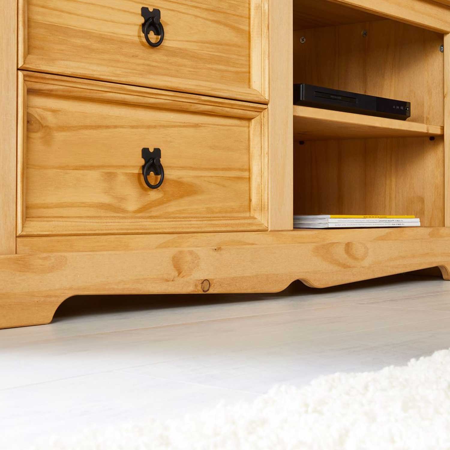 Rack Tv Bancada Madeira 40 Polegadas 2 Gavetas Rústico | MadeiraMadeira