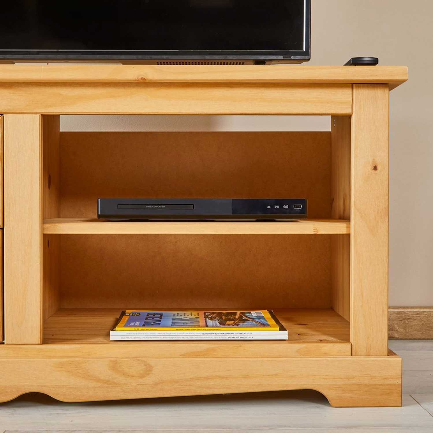 Rack Tv Bancada Madeira 40 Polegadas 2 Gavetas Rústico | MadeiraMadeira