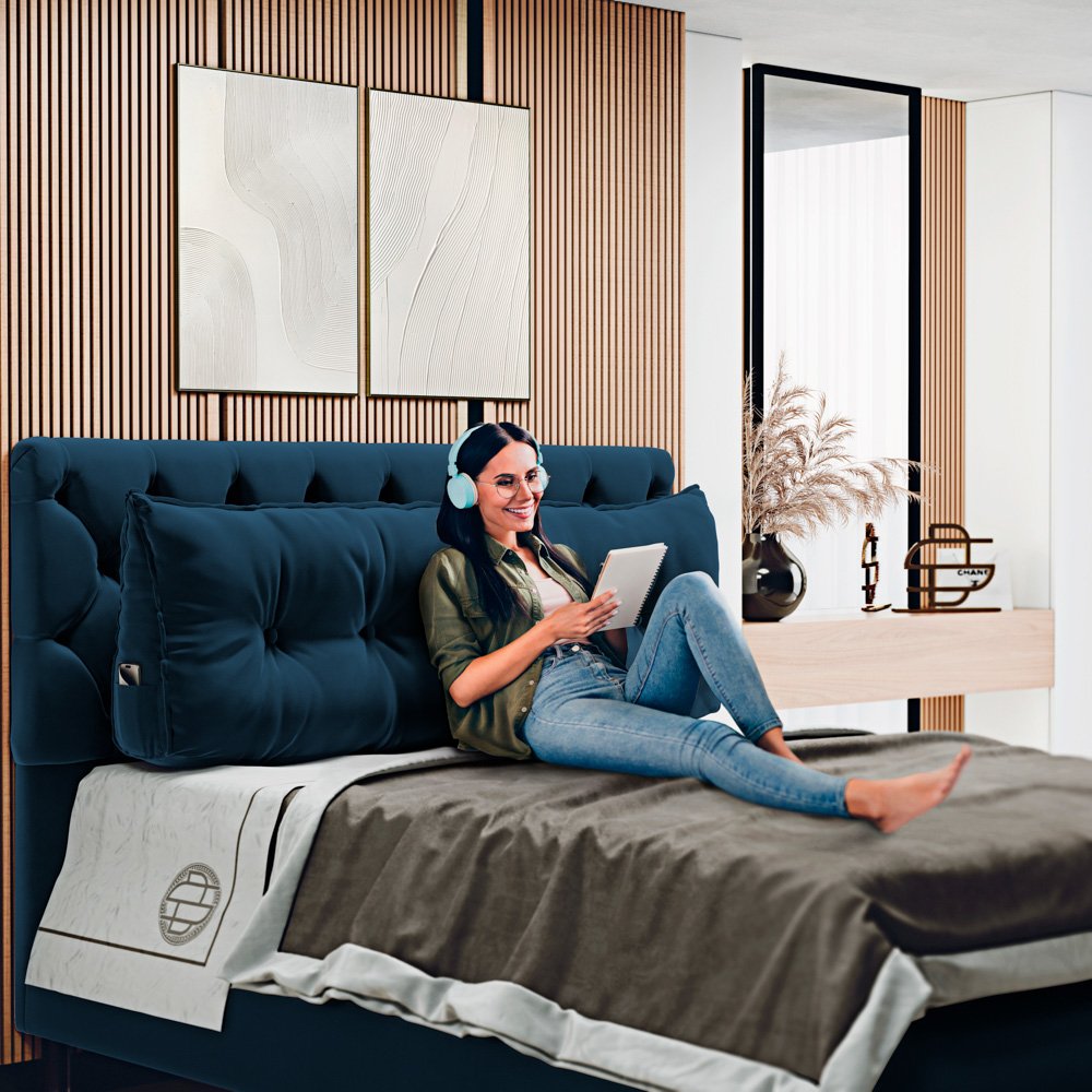 Kit 02 Almofadas para Cabeceira Encosto Apoio Lombar Spot 160cm com ...