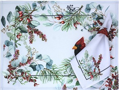 Kit Jogo Americano + Guardanapo Natal Cardinal Nsw 6 Peças | MadeiraMadeira