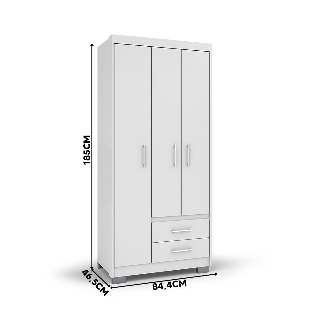 Guarda-Roupa Moderno Branco Primacy Batrol | MadeiraMadeira