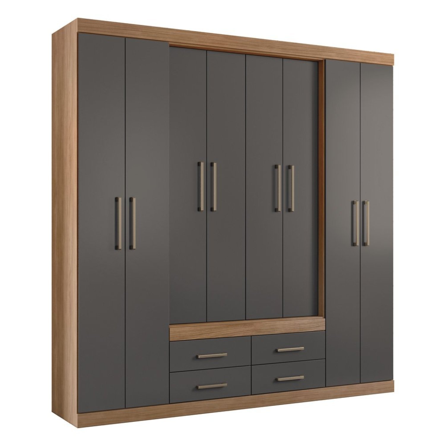 Guarda Roupa Casal 8 Portas 4 Gavetas Nápoles | MadeiraMadeira