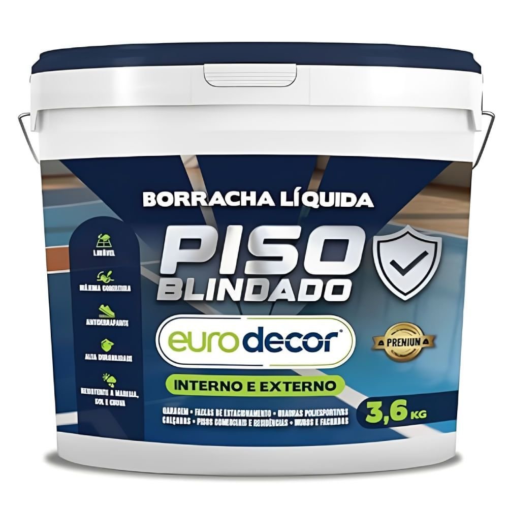 Borracha Liquida para Piso 3,6 Kilos Preto 03.01.01.2003 Eurodecor ...