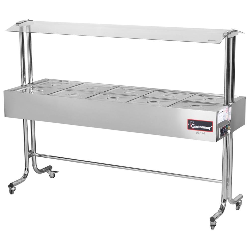 Buffet Aquecido Gastromaq Cromado 10 Cubas Tampa Inox Cobertura Vidro ...