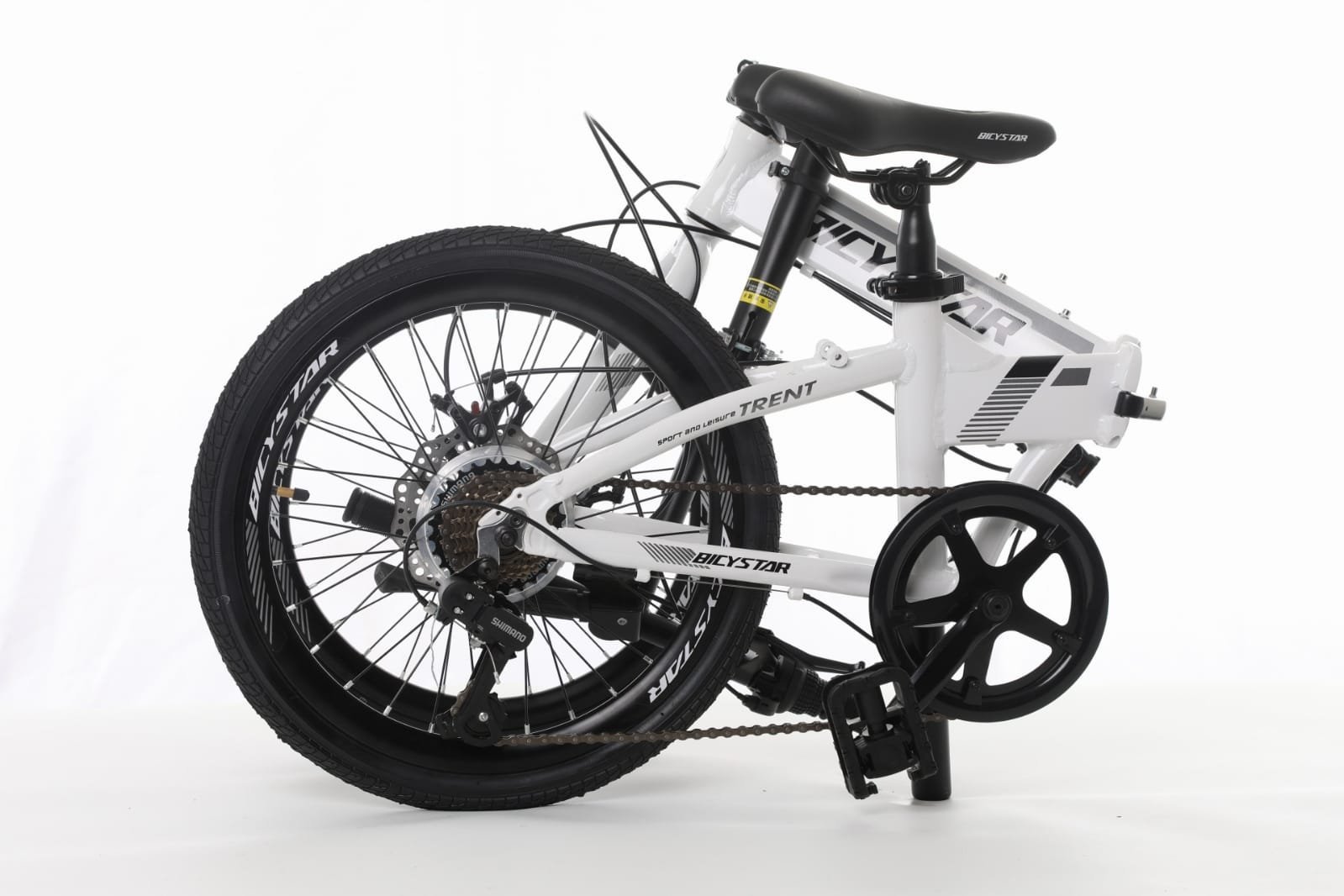 Bicicleta Dobrável Bicystar em Alumínio Ymf Branca | MadeiraMadeira