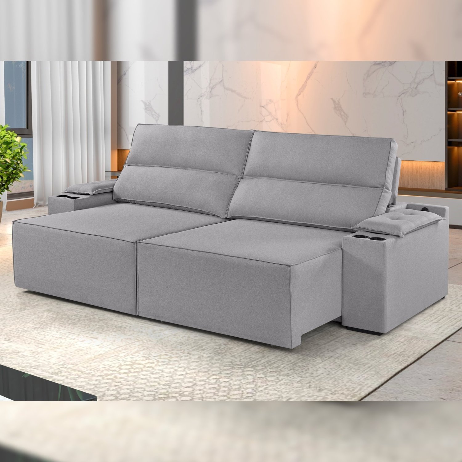 Sofá Retrátil e Reclinável 4 Lugares 250cm M180 Yescasa | MadeiraMadeira