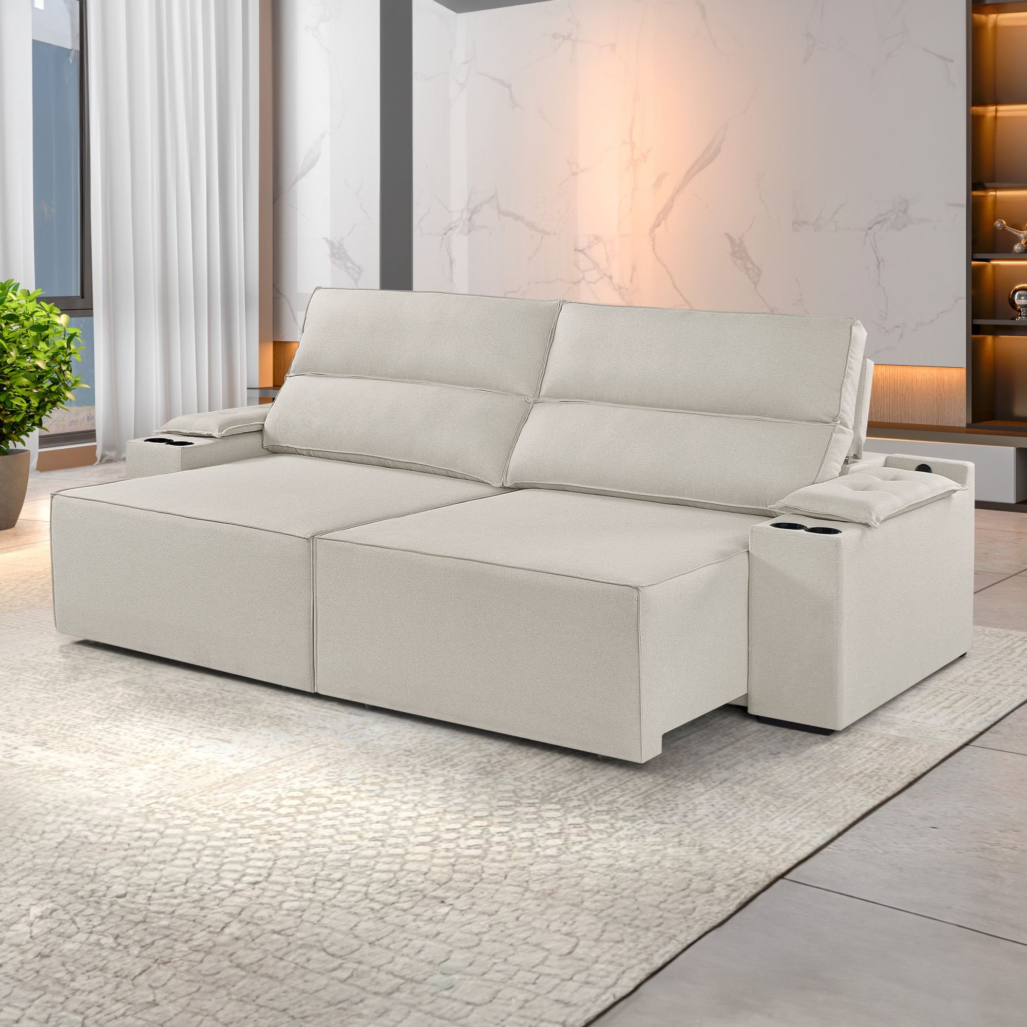 Sofá Retrátil e Reclinável 4 Lugares 250cm M180 Yescasa | MadeiraMadeira