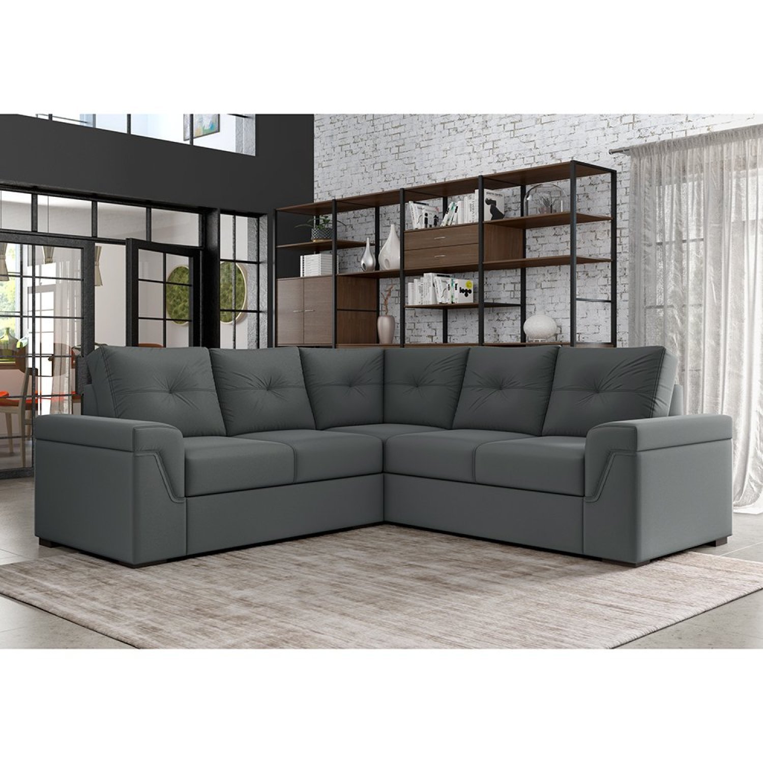 Sofá de Canto 4 Lugares Bélgica | MadeiraMadeira