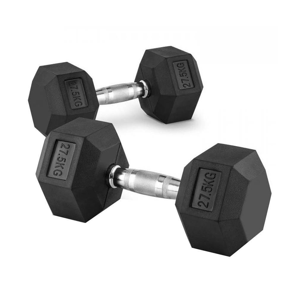 Par de Halteres Dumbell Sextavado 27,5kg Ahead Sports As2102 ...
