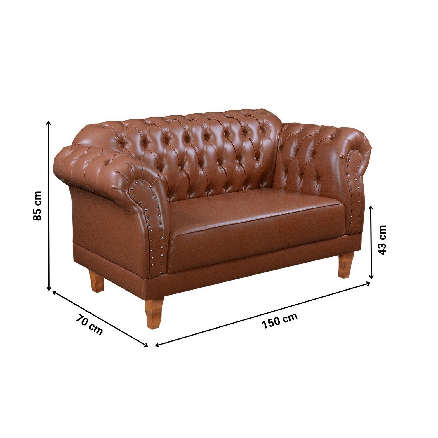 Sofá 2 Lugares Chesterfield Duque | MadeiraMadeira