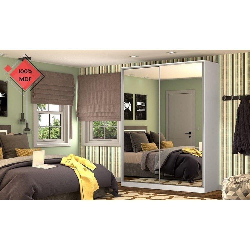 Guarda Roupa Closet Medium 2 Portas Espelhadas Nova Mobile Branco ...