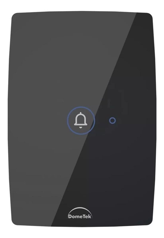 Interruptor Pulsador de Campainha Touch 1 Botão Preto Dometek Diamond 4x2 | MadeiraMadeira