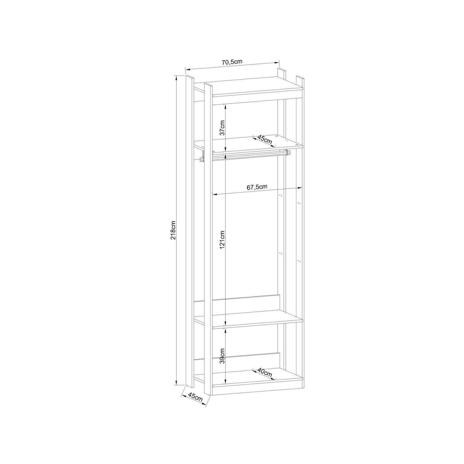 Estante Guarda Roupa Closet com Cabideiro Estilo Industrial ...