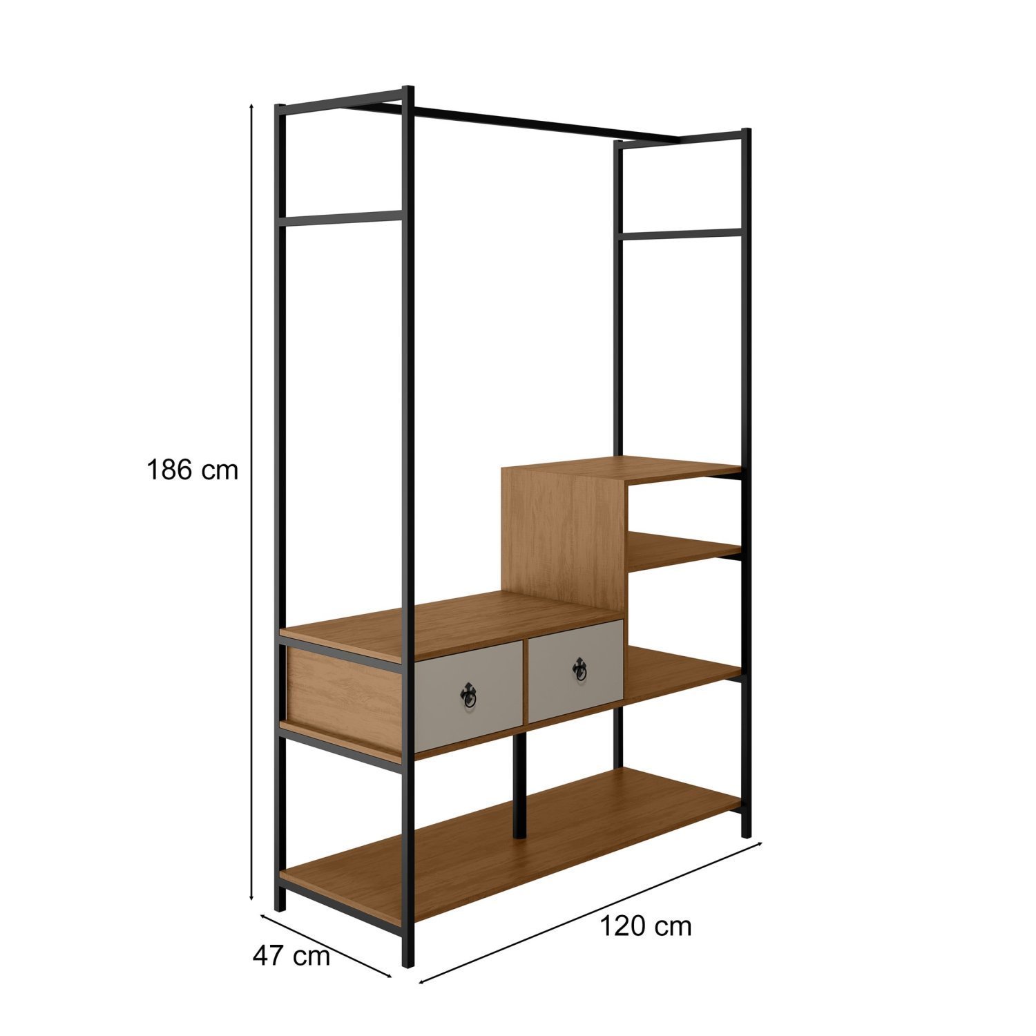 Modulo Closet Tubular 120cm Sevilha | MadeiraMadeira