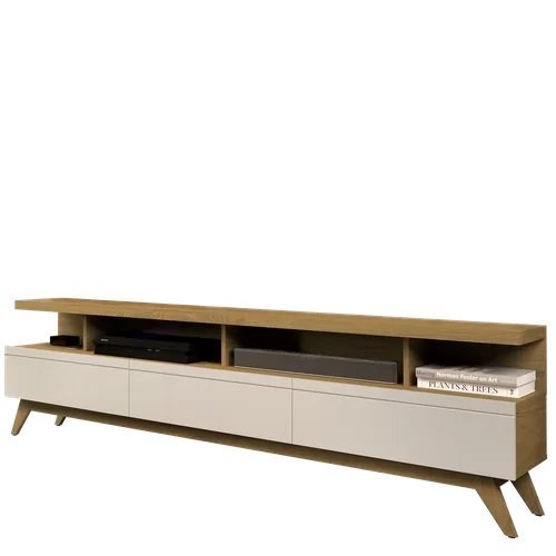 Rack Para TV Vivare 1.8 Wood Até 72 Polegadas Cumaru/Off White – Giga ...