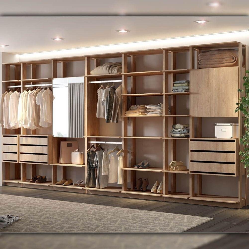Closet Modulado 18 Prateleiras 4 Portas Carvalho Mel | MadeiraMadeira
