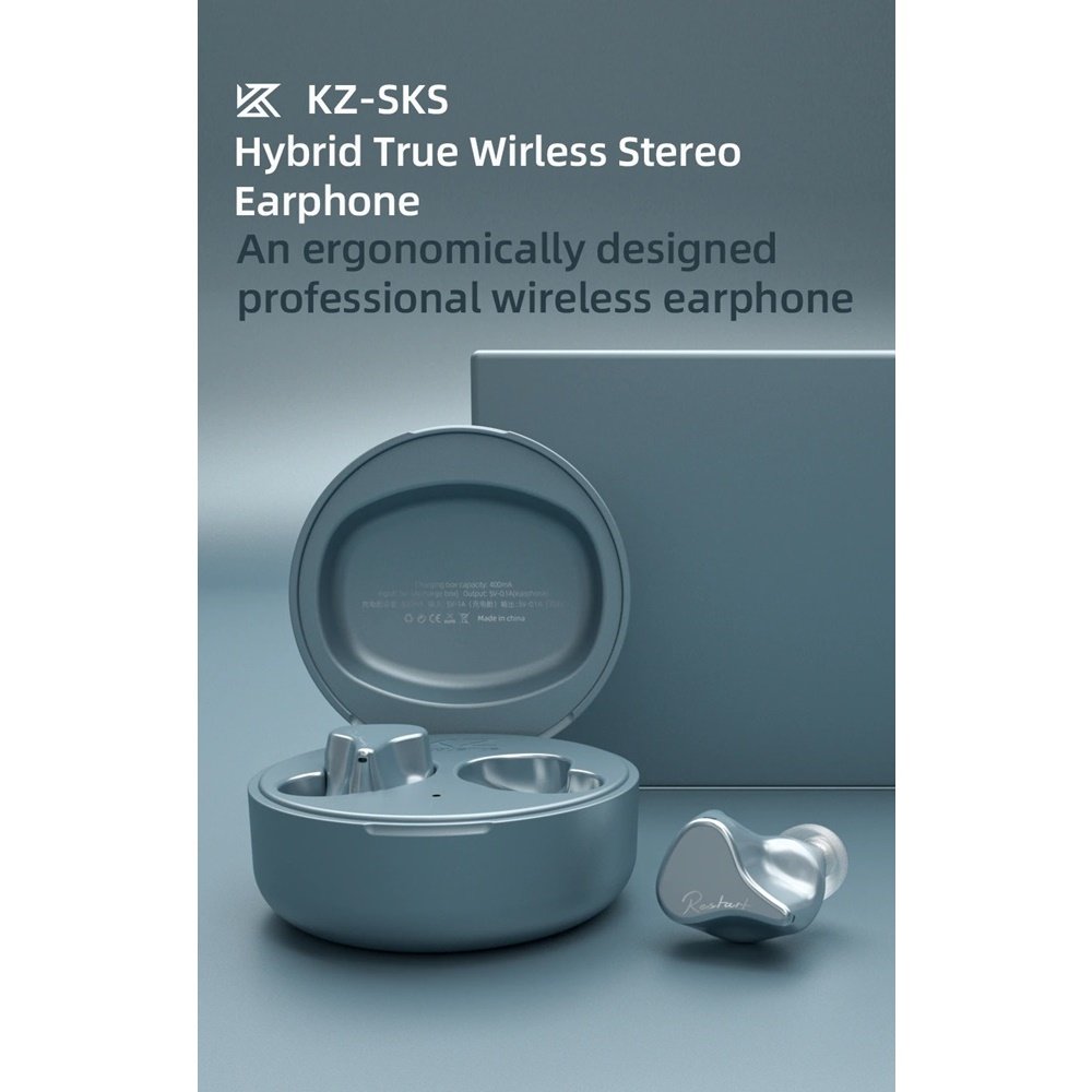 Fone de ouvido KZ SKS TWS Qualcomm Bluetooth 5.2 Hybrid Cor Preto ...