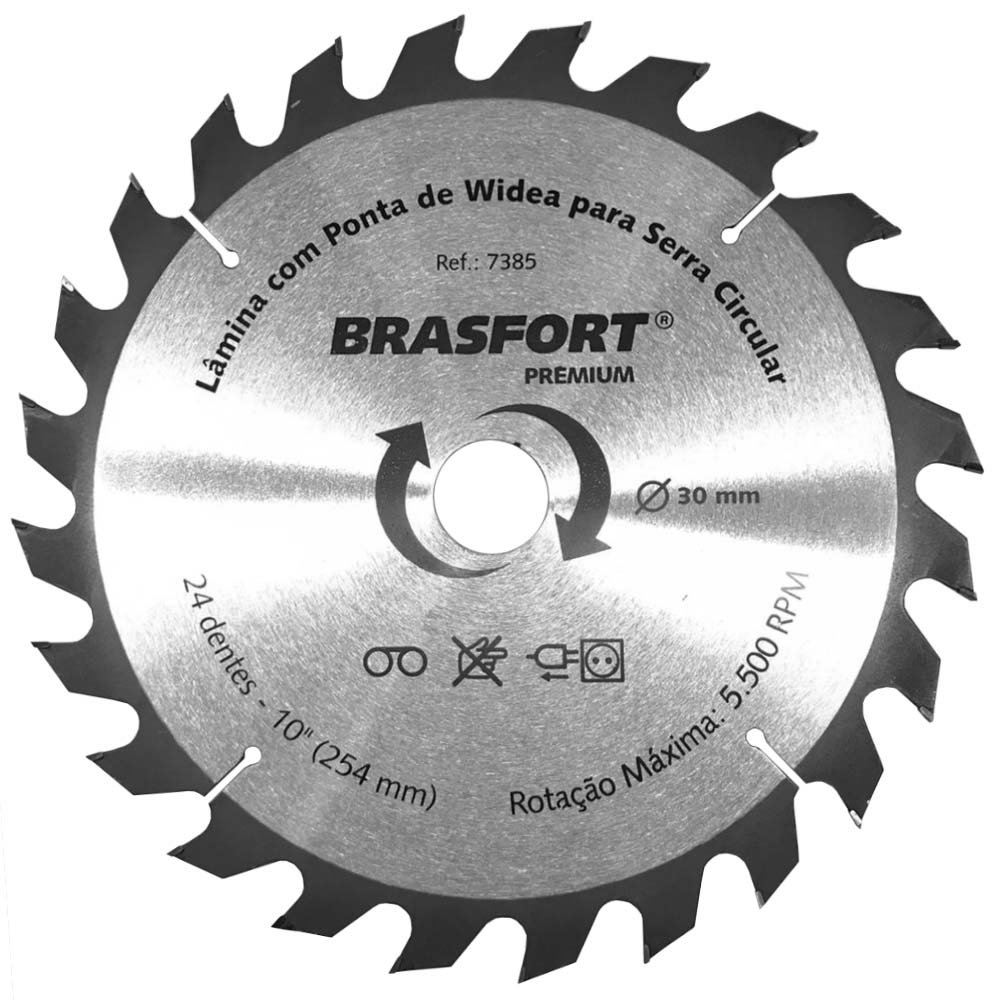 Lâmina Widea Premium para Serra Circular Brasfort 7385 para Madeira 10 ...