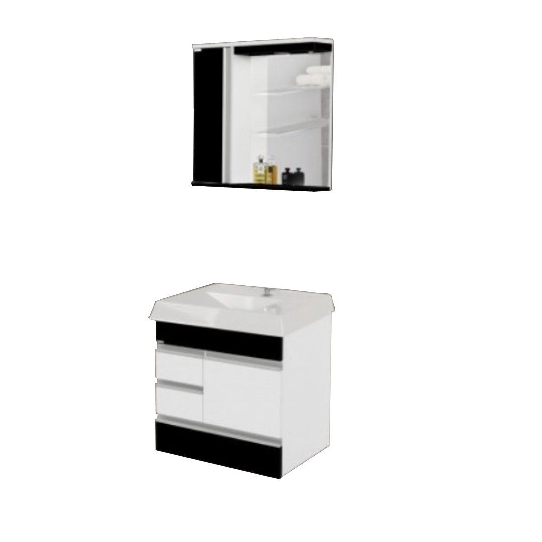 Kit Rorato Napole Suspenos 59,5cm Preto | MadeiraMadeira