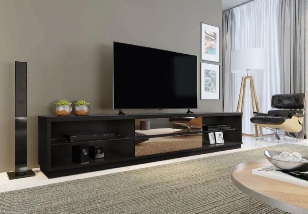 Rack Istambul Preto TV até 75 Polegadas Com Espelho Mavaular ...