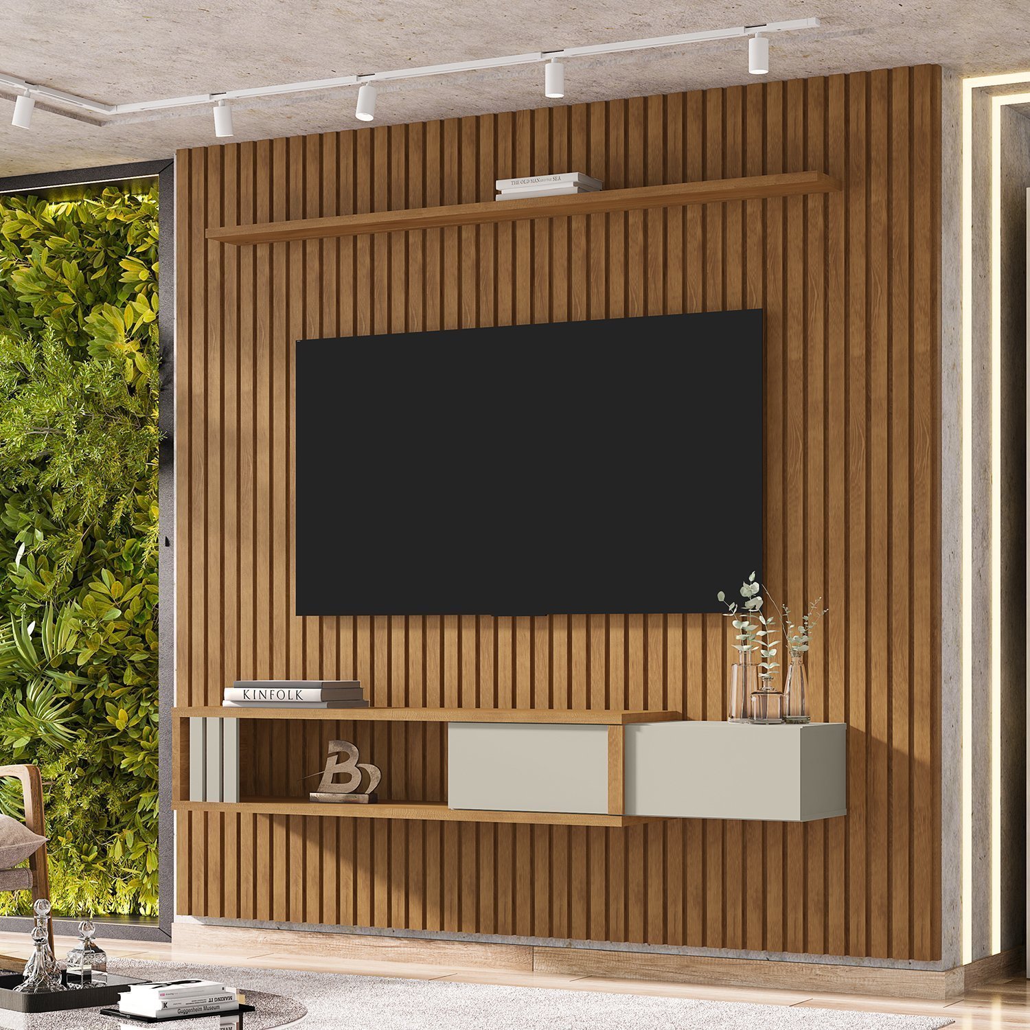 Painel Ripado Autêntico para Tv até 85 Polegadas Cancun | MadeiraMadeira