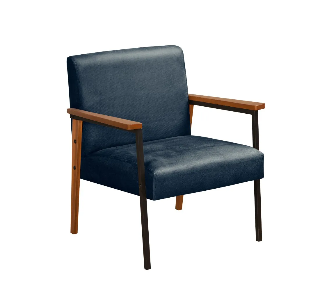 Poltrona Decorativa Trindade Estilo Industrial Sanna Decor Em Veludo ...