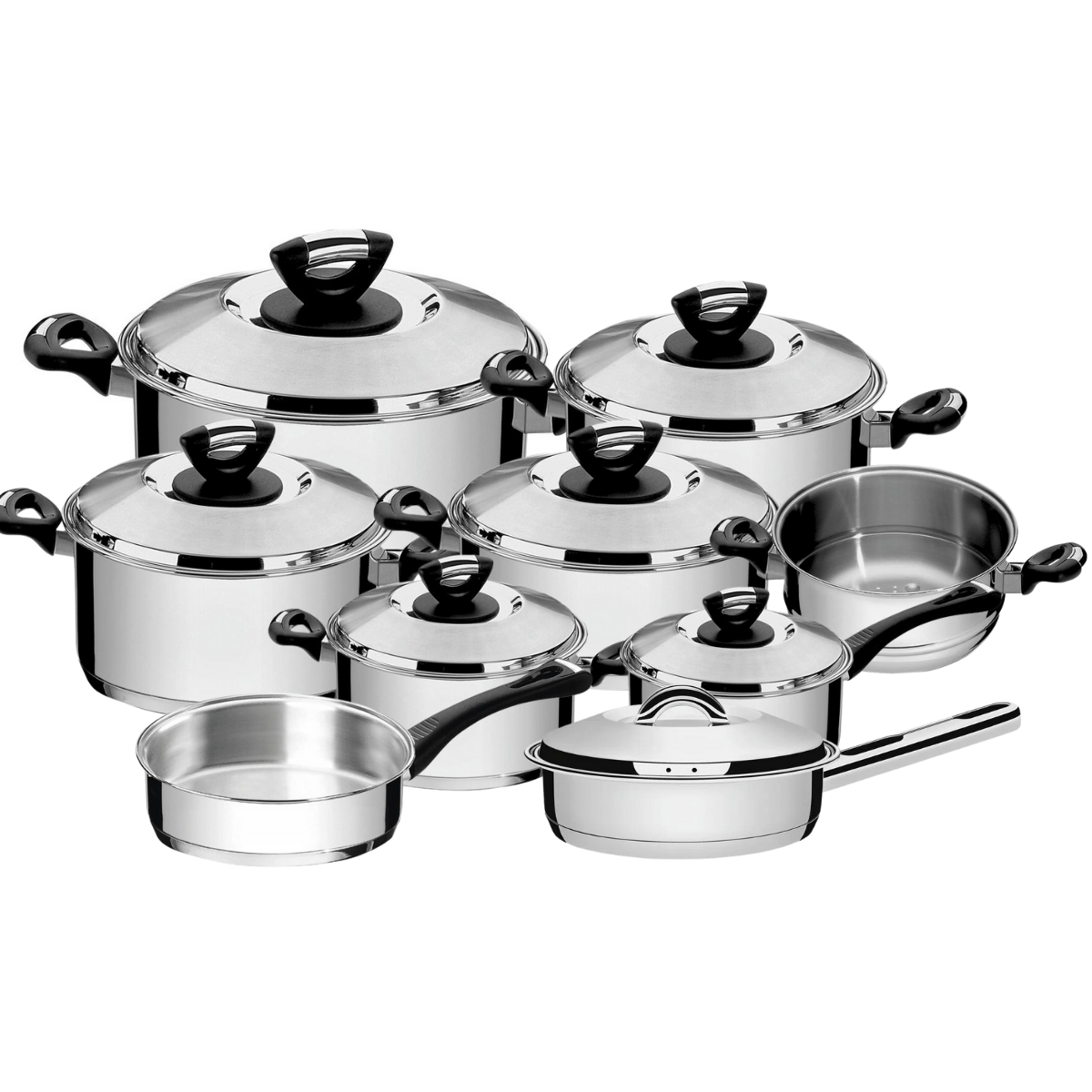 Jogo de Panelas Tramontina Aço Inox Fundo Triplo Cooktop Fogão Indução ...