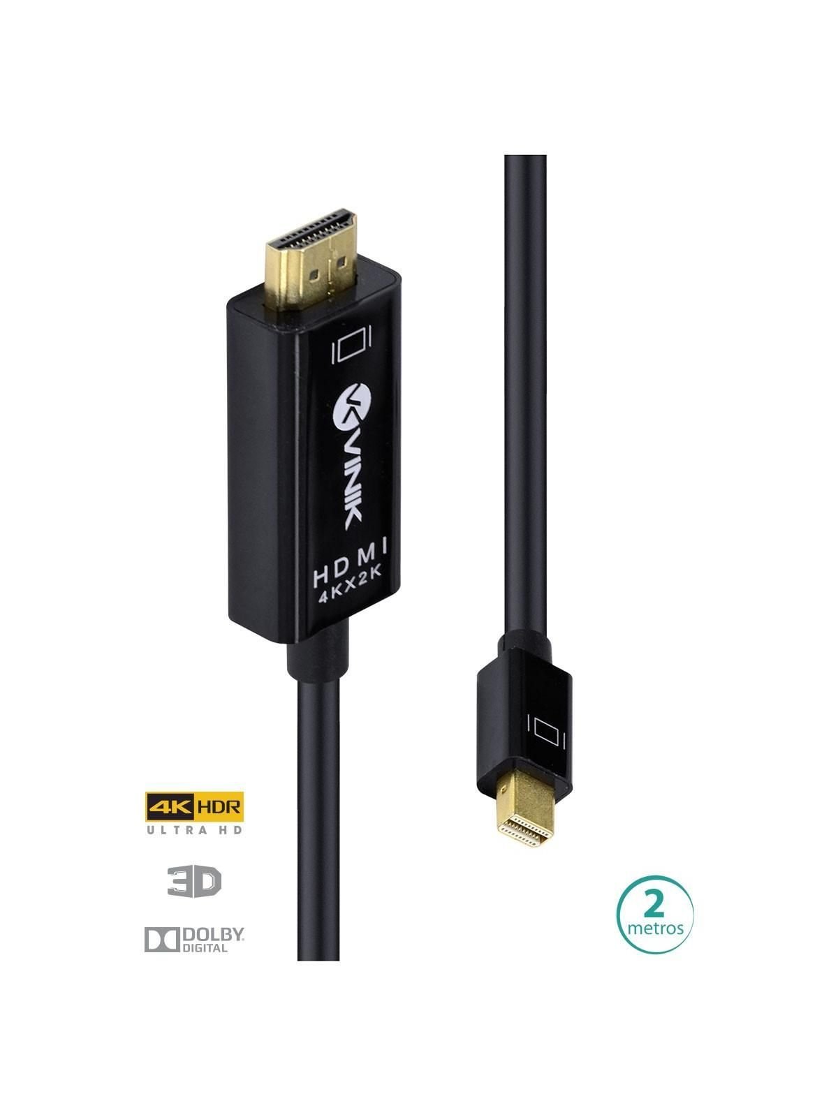 Cabo Mini Displayport para Hdmi 2.0 4k Ultra Hd 2 Metros - H20mdp-2 ...