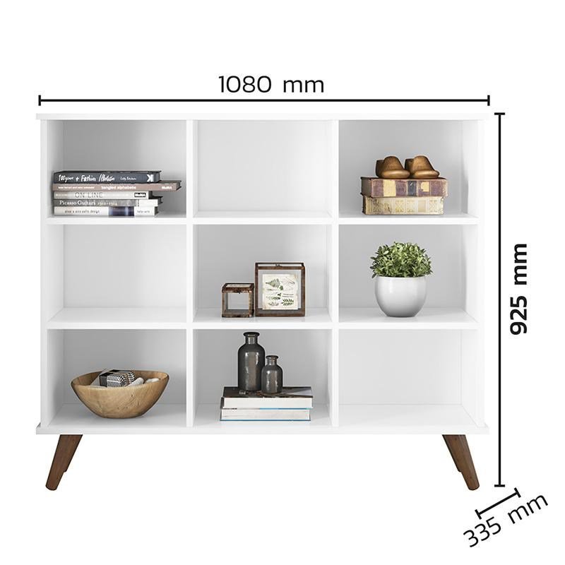 Nicho Organizador Retrô 1478 com 9 Gavetas Branco - Qmovi | MadeiraMadeira