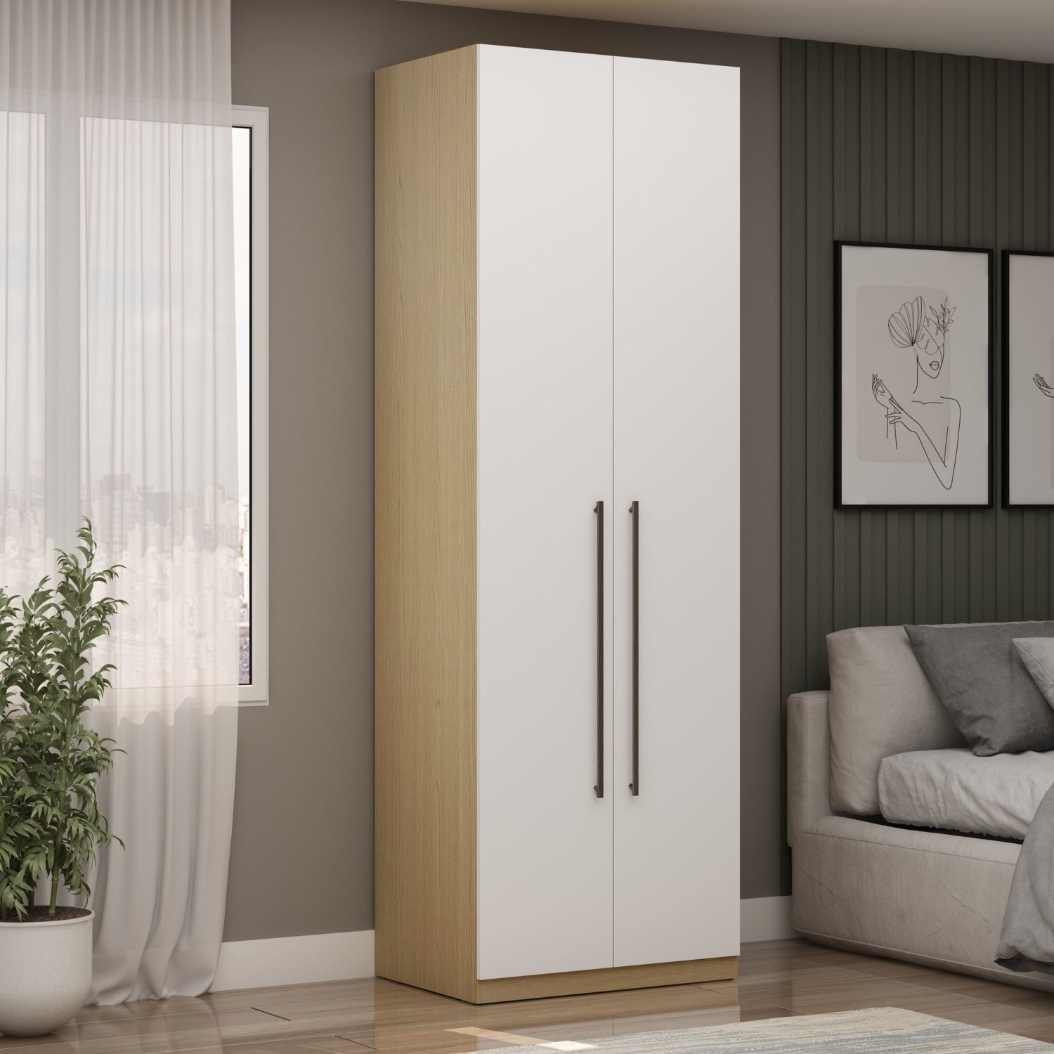 Guarda-roupa Modulado 2 Portas com Cabideiro 100% Mdf Infinity | MadeiraMadeira