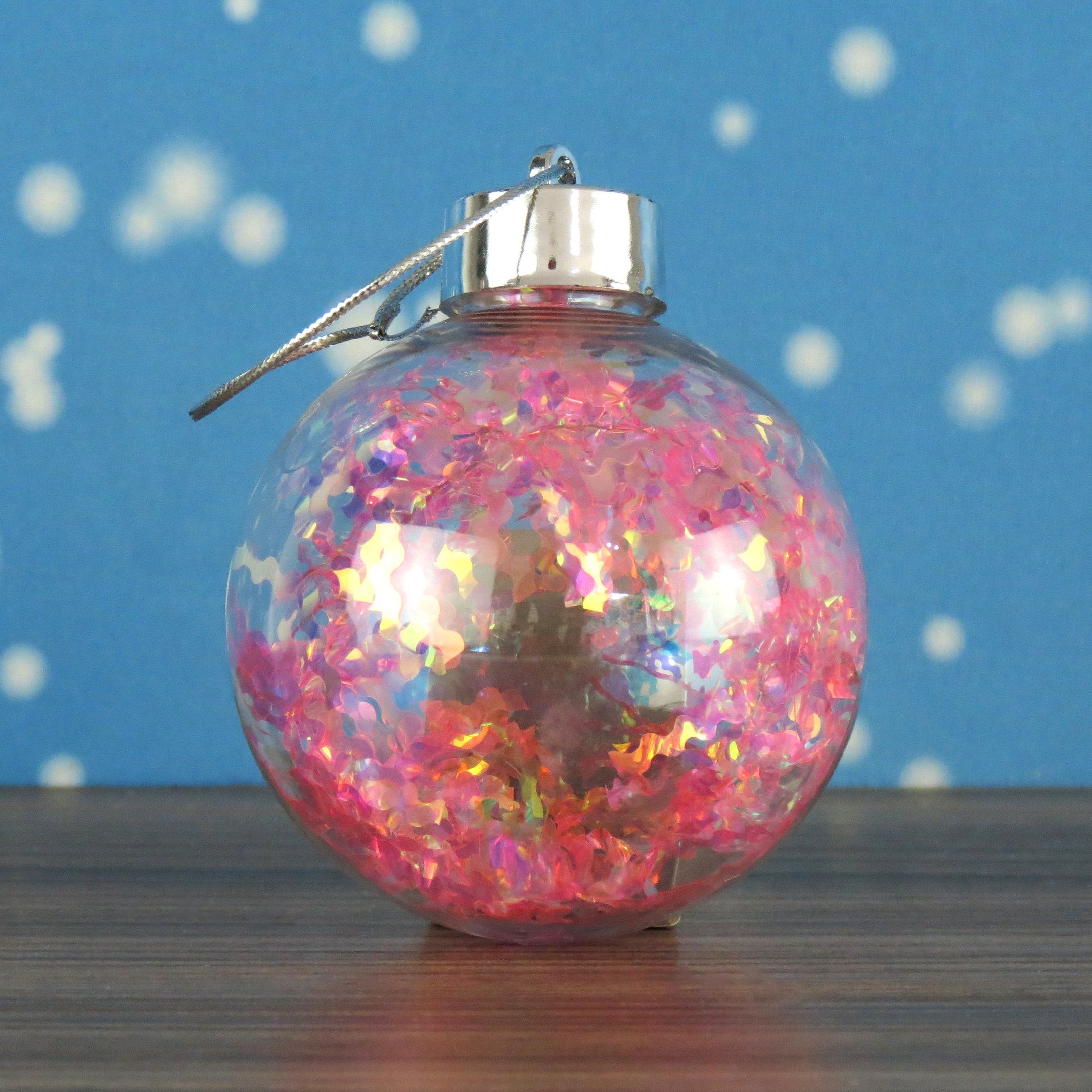 Kit 6 Bolas para Árvore De Natal Translúcida Festa Rosa | MadeiraMadeira