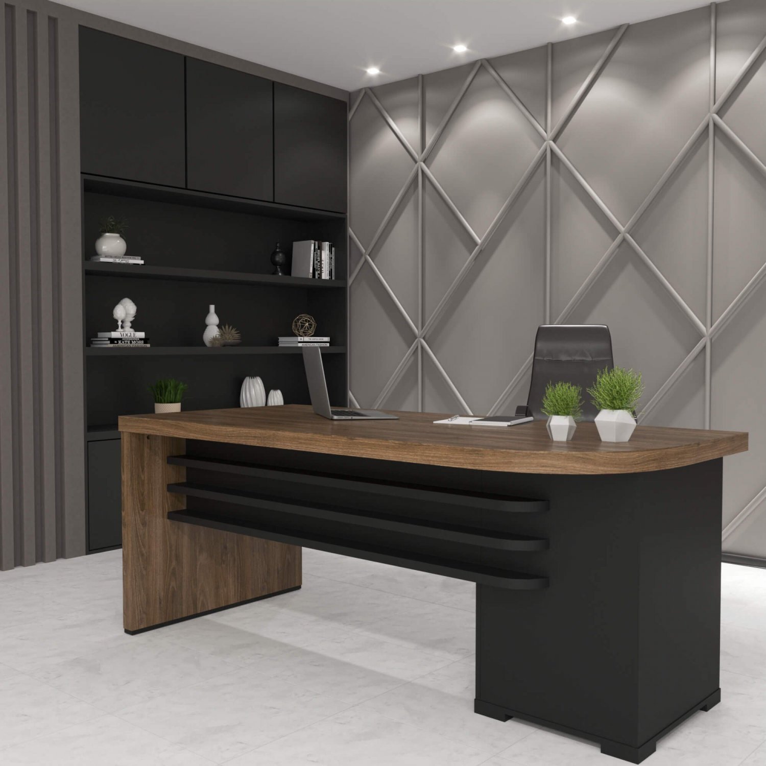 Mesa para Escritório 4 Gavetas Tamburato Artany | MadeiraMadeira