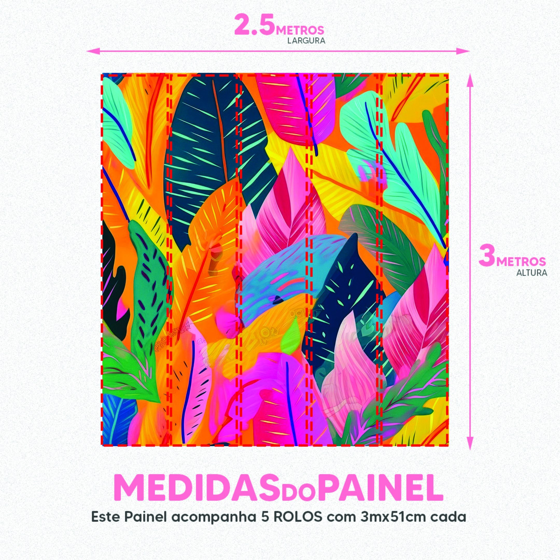 Papel de Parede 3D Painel 2,5M Folha Bananeira Decorada Jadim Realista ...