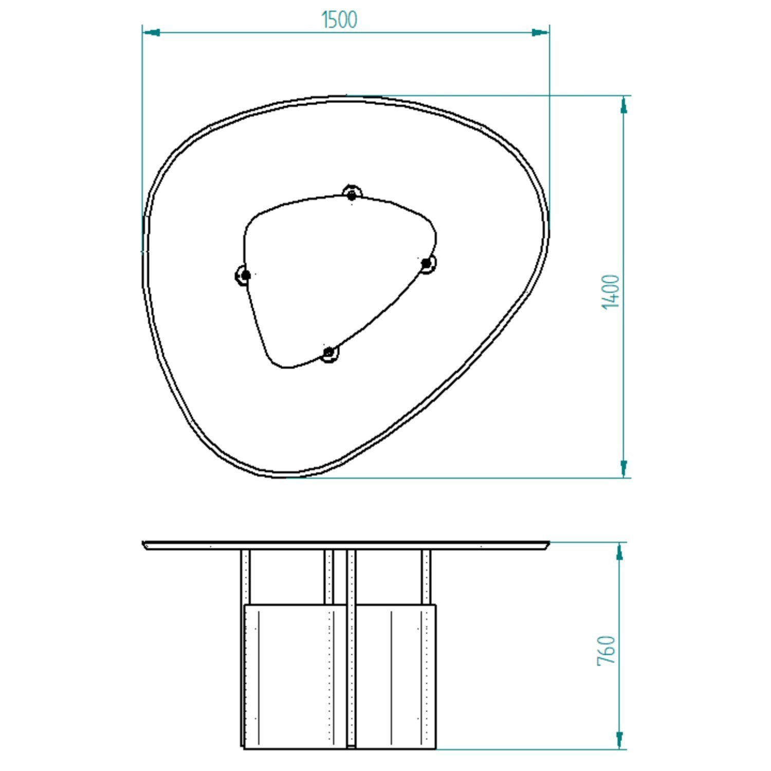 Mesa Orgânica Triangular Alto Padrão Sala de Jantar Oslo | MadeiraMadeira