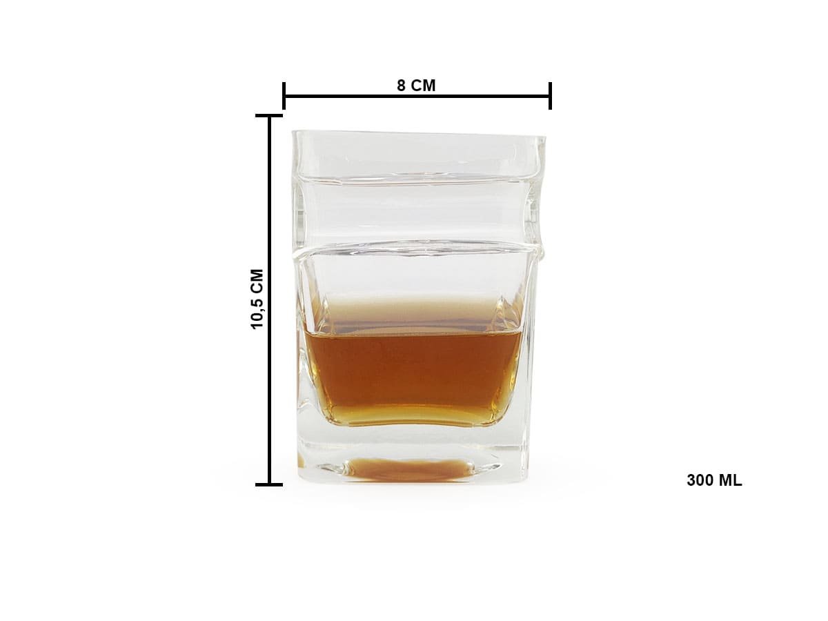 Copo de Vidro Quadrado 300ml para Whisky Uísque com Porta Charuto Vidro ...