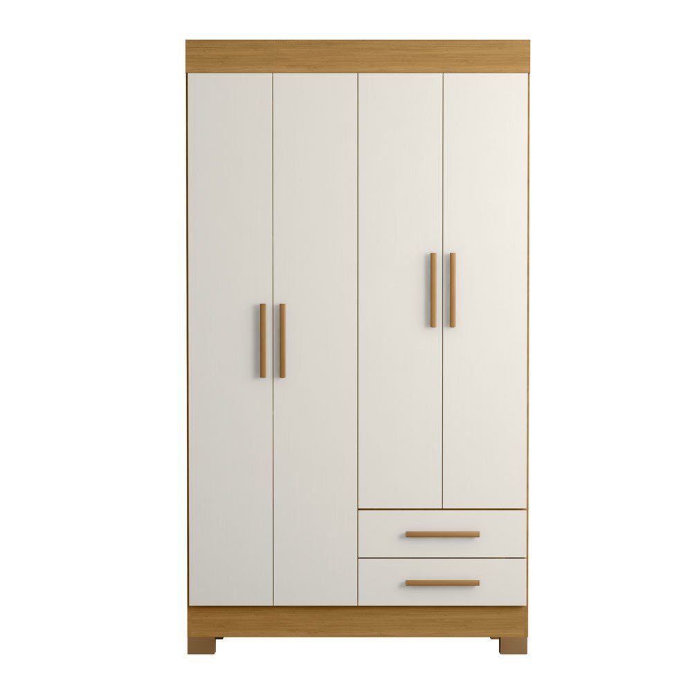 Roupeiro Solteiro Cancun 4 Portas 2 Gavetas Poliman | MadeiraMadeira