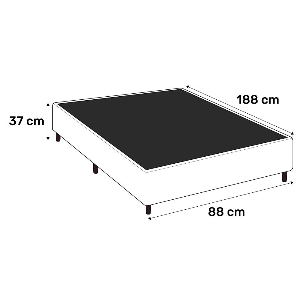 Conjunto Base Cama Box Solteiro Cinza e Cabeceira Itália 90cm Suede ...