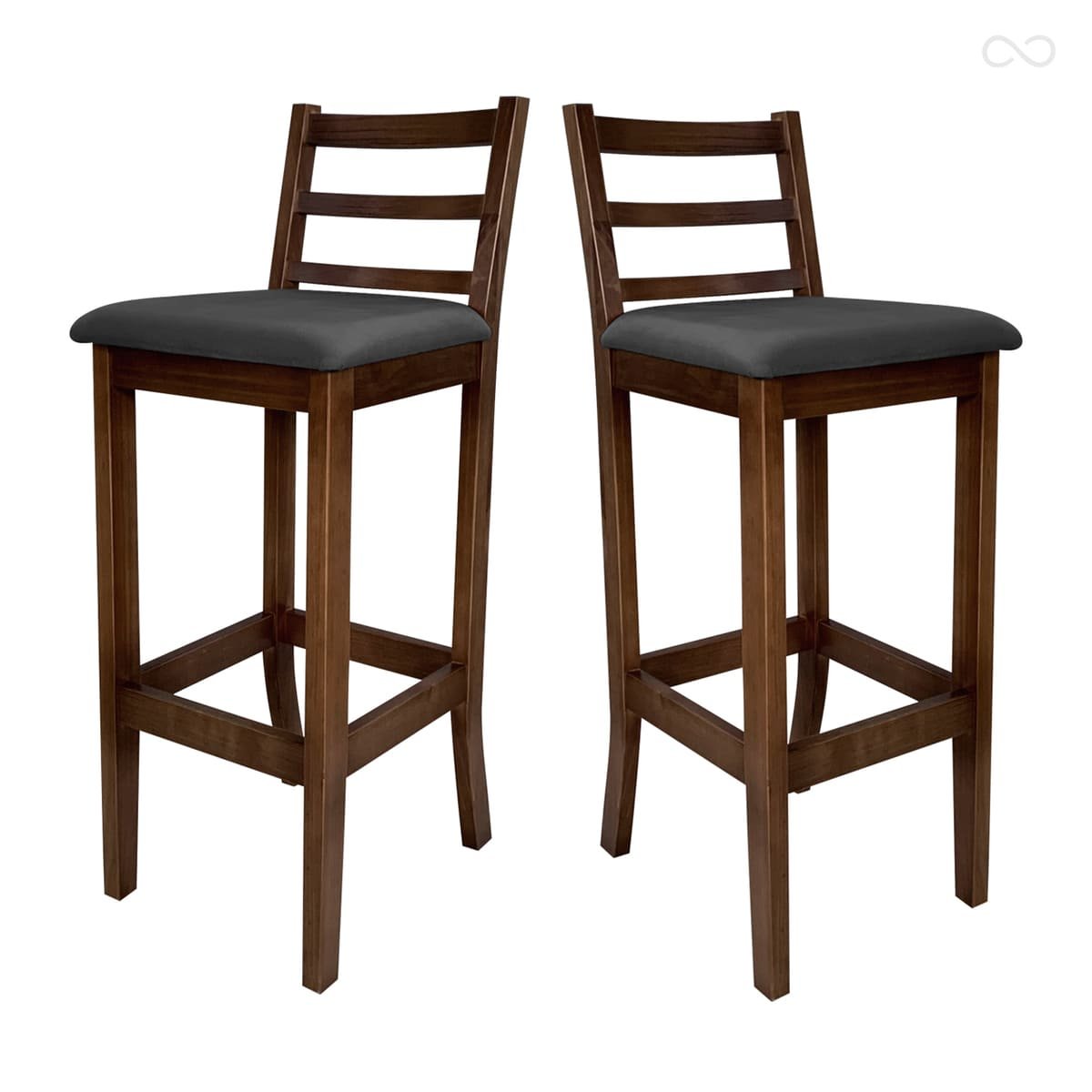 Kit 2 Banquetas Alta Dublin para Bancada Gourmet Castanho Suede Cinza ...