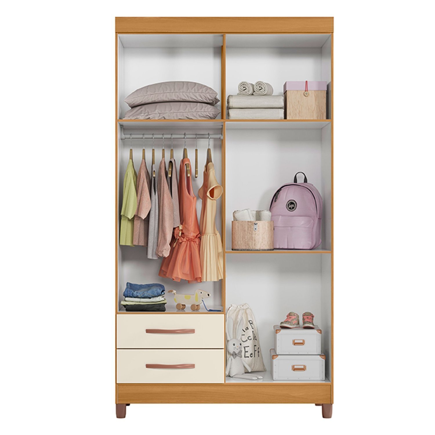 Guarda Roupa Infantil 4 Portas 2 Gavetas Mágico | MadeiraMadeira