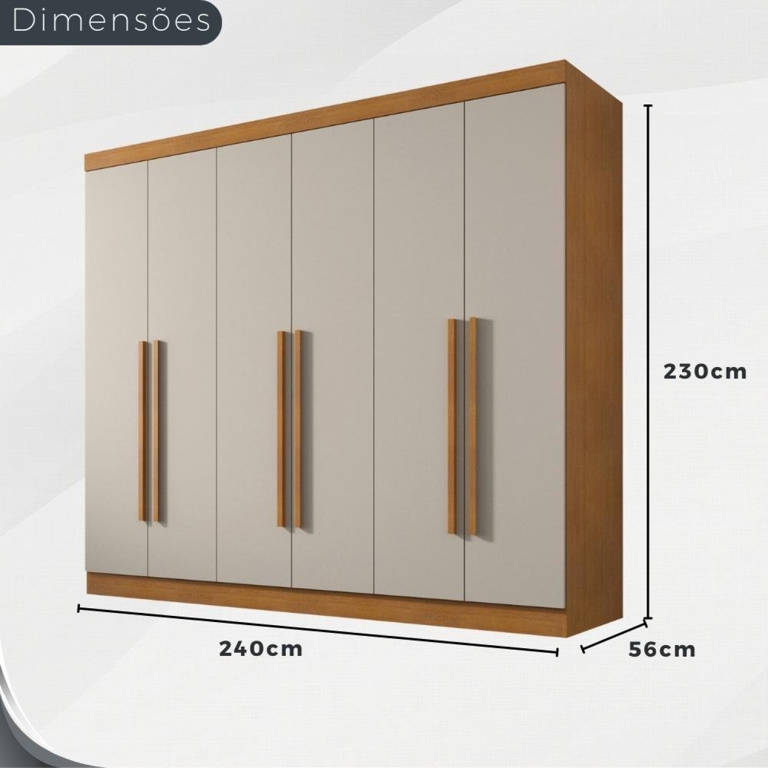 Guarda Roupa Casal 6 Portas 6 Gavetas Olímpia | MadeiraMadeira