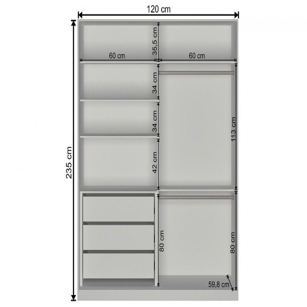Guarda Roupa Closet Compact 2 Portas Espelhadas Nova Mobile Branco ...