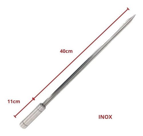 Kit 4 Espeto Inox 40cm Cabo Revestido Alumínio Churrasco | MadeiraMadeira
