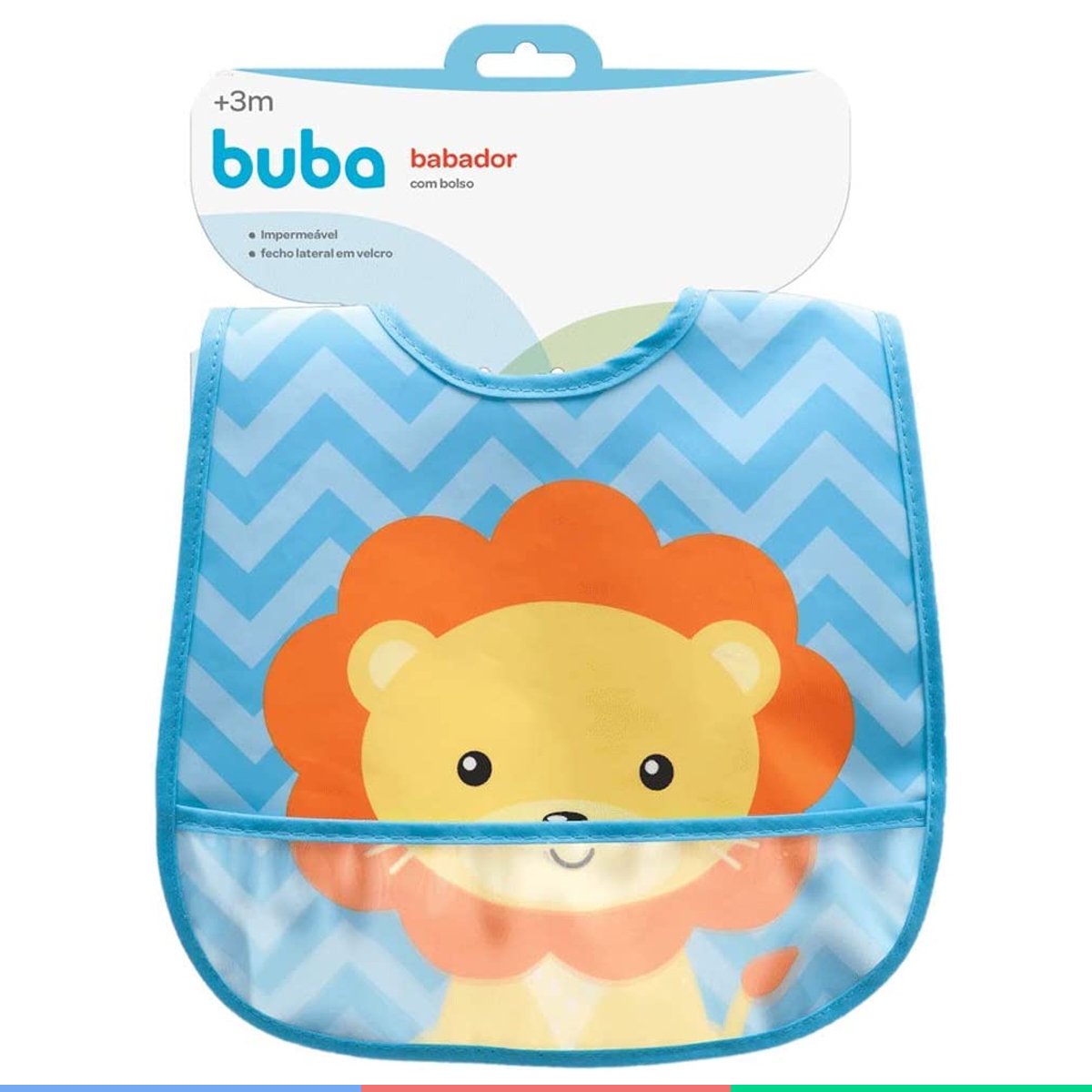 Babador Bebê Impermeável com Bolso Coletor de Migalhas +3 Meses Animal ...