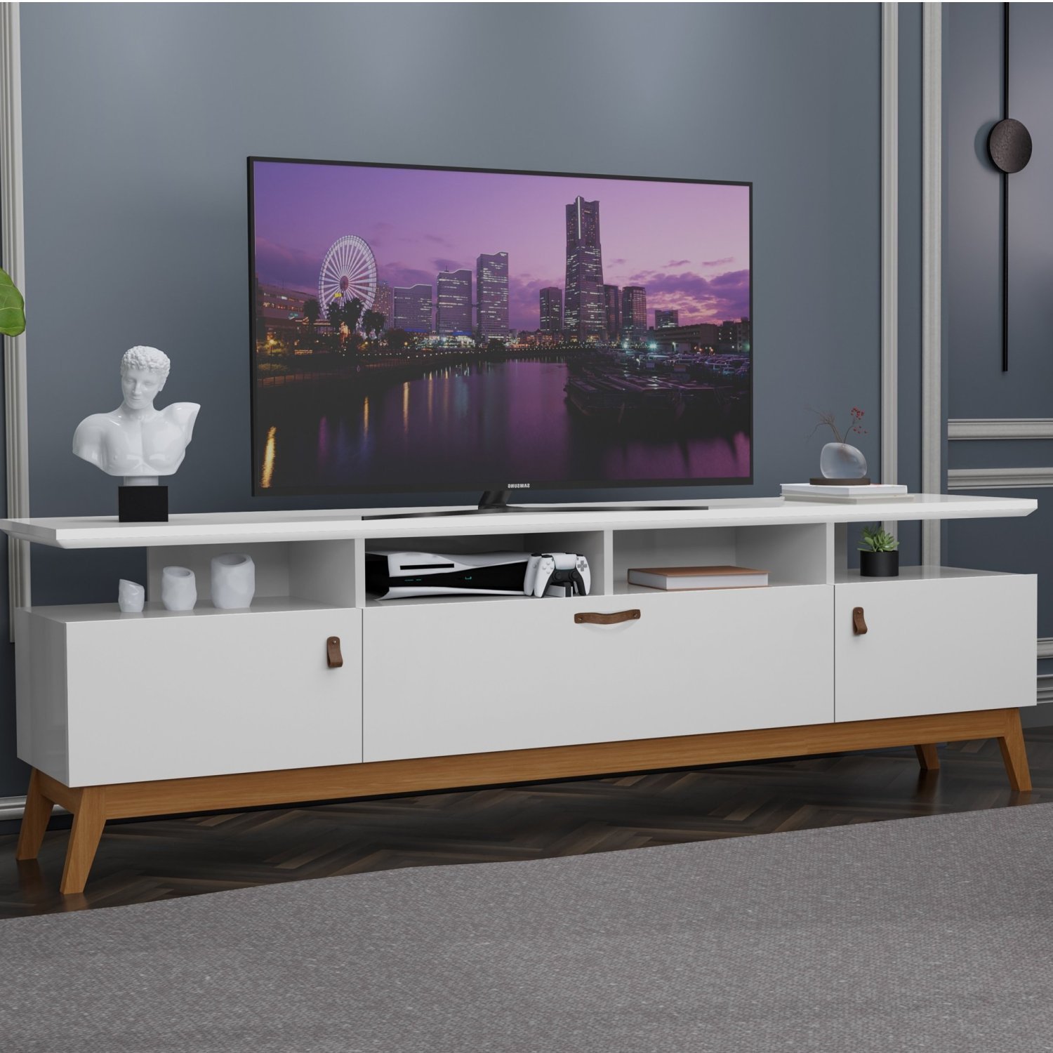 Rack para Tv até 89 Polegadas 218cm 3 Portas Absolut | MadeiraMadeira