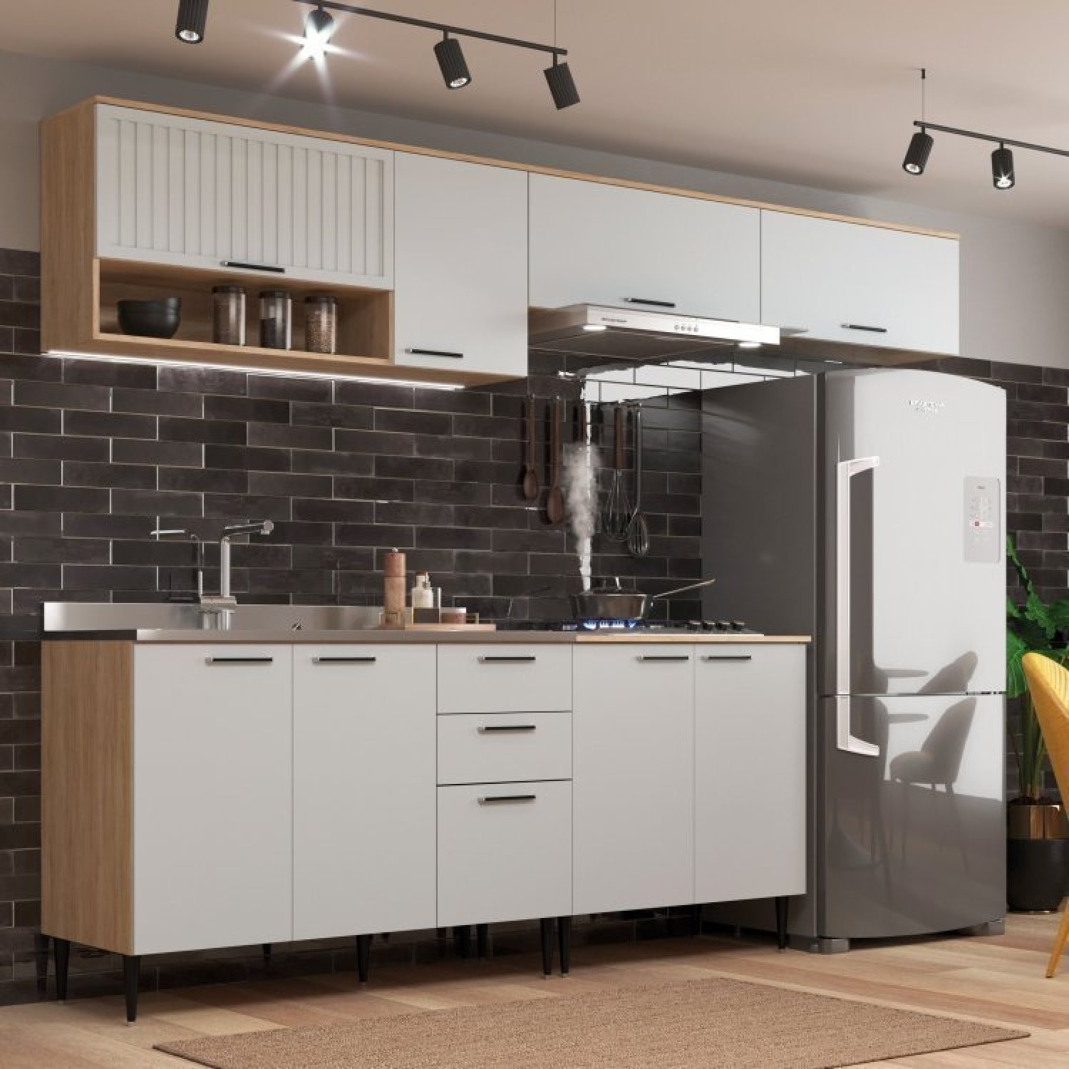 Cozinha Modulada 5 Peças 9 Portas 2 Gavetas Amalia - Escorrega o Preço